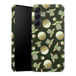 DeinDesign Galaxy A55 5G Handy Premium Case Smartphone Handyh&uuml;lle Schutzh&uuml;lle gl&auml;nzend Official Licensed Product Star Wars Muster Baby Yoda Premium Case