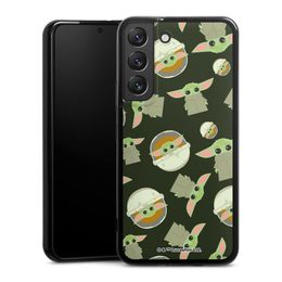DeinDesign Galaxy S22 Handy Slim Case extra d&uuml;nn Silikon Handyh&uuml;lle schwarz H&uuml;lle Official Licensed Product Star Wars Muster Baby Yoda Silikon Slim Case