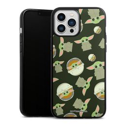 DeinDesign iPhone 13 Pro Max Handy Silikon H&uuml;lle Case schwarz Handyh&uuml;lle Official Licensed Product Star Wars Muster Baby Yoda
