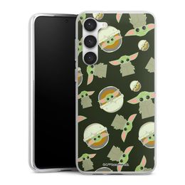 DeinDesign Galaxy S23+ Handy Silikon H&uuml;lle Case transparent Handyh&uuml;lle Official Licensed Product Star Wars Muster Baby Yoda Silikon Case