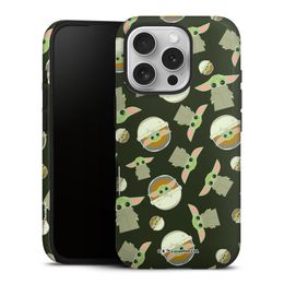 DeinDesign iPhone 16 Pro Handy Panzer Handyh&uuml;lle robuste Outdoor H&uuml;lle Schutzh&uuml;lle gl&auml;nzend Official Licensed Product Star Wars Muster Baby Yoda Tough Case