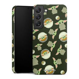 DeinDesign Galaxy S22 Handy Premium Case Smartphone Handyh&uuml;lle Schutzh&uuml;lle matt Official Licensed Product Star Wars Muster Baby Yoda Premium Case
