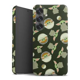 DeinDesign Galaxy S25 Handy Premium Case Smartphone Handyh&uuml;lle Schutzh&uuml;lle gl&auml;nzend Official Licensed Product Star Wars Muster Baby Yoda Premium Case