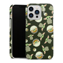DeinDesign iPhone 13 Pro Handy Premium Case Smartphone Handyh&uuml;lle Schutzh&uuml;lle gl&auml;nzend Official Licensed Product Star Wars Muster Baby Yoda Premium Case