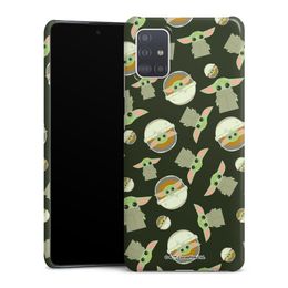 DeinDesign Galaxy A51 Handy Premium Case Smartphone Handyh&uuml;lle Schutzh&uuml;lle gl&auml;nzend Official Licensed Product Star Wars Muster Baby Yoda Premium Case