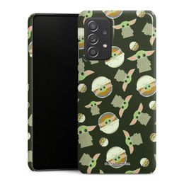 DeinDesign Galaxy A52s 5G Handy Premium Case Smartphone Handyh&uuml;lle Schutzh&uuml;lle gl&auml;nzend Official Licensed Product Star Wars Muster Baby Yoda Premium Case