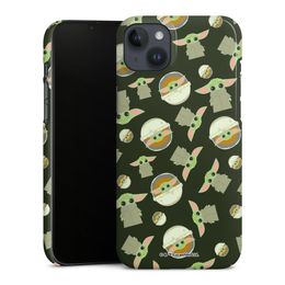 DeinDesign iPhone 14 Plus Handy Premium Case Smartphone Handyh&uuml;lle Schutzh&uuml;lle gl&auml;nzend Official Licensed Product Star Wars Muster Baby Yoda Premium Case