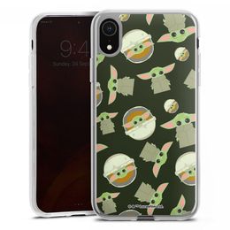 DeinDesign iPhone Xr Handy Silikon H&uuml;lle Case transparent Handyh&uuml;lle Official Licensed Product Star Wars Muster Baby Yoda Silikon Case