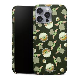 DeinDesign iPhone 16 Pro Max Handy Premium Case Smartphone Handyh&uuml;lle Schutzh&uuml;lle gl&auml;nzend Official Licensed Product Star Wars Muster Baby Yoda Premium Case