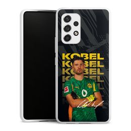 DeinDesign Galaxy A53 5G Handy Silikon H&uuml;lle Case wei&szlig; Handyh&uuml;lle Borussia Dortmund Bvb Gregor Kobel Silikon Case