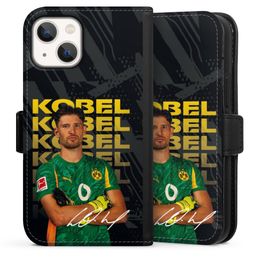 DeinDesign Galaxy A51 Handy Klapph&uuml;lle Handyh&uuml;lle aus Kunst Leder schwarz Flip Case Borussia Dortmund Gregor Kobel Bvb Sideflip mit Lasche