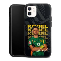 DeinDesign iPhone 12 mini Handy Premium Silikon H&uuml;lle Handyh&uuml;lle schwarz Case Borussia Dortmund Gregor Kobel Bvb Silikon Premium Case