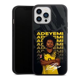 DeinDesign iPhone 13 Pro Max Handy Premium Silikon H&uuml;lle Handyh&uuml;lle schwarz Case Bvb Borussia Dortmund Karim Adeyemi Silikon Premium Case