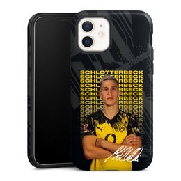 DeinDesign iPhone 12 mini Handy Panzer Handyh&uuml;lle robuste Outdoor H&uuml;lle Schutzh&uuml;lle gl&auml;nzend Borussia Dortmund Nico Schlotterbeck Bvb Tough Case
