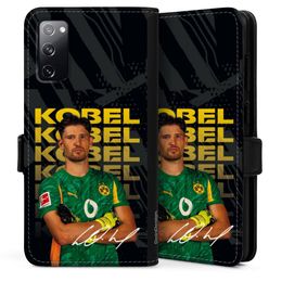 DeinDesign Galaxy S20 Handy Klapph&uuml;lle Handyh&uuml;lle aus Kunst Leder schwarz Flip Case Borussia Dortmund Gregor Kobel Bvb Sideflip mit Lasche