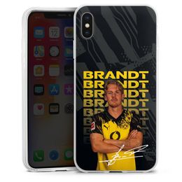 DeinDesign iPhone Xs Max Handy Silikon H&uuml;lle Case transparent Handyh&uuml;lle Julian Brandt Bvb Borussia Dortmund Silikon Case