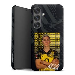 DeinDesign Galaxy S25 Handy Premium Case Smartphone Handyh&uuml;lle Schutzh&uuml;lle gl&auml;nzend Borussia Dortmund Nico Schlotterbeck Bvb Premium Case