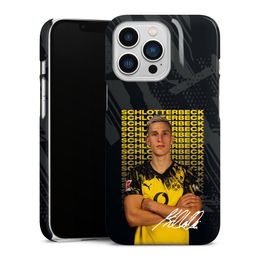 DeinDesign iPhone 13 Pro Handy Premium Case Smartphone Handyh&uuml;lle Schutzh&uuml;lle gl&auml;nzend Borussia Dortmund Nico Schlotterbeck Bvb Premium Case