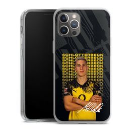 DeinDesign iPhone 12 Pro Max Handy Silikon H&uuml;lle Case transparent Handyh&uuml;lle Borussia Dortmund Nico Schlotterbeck Bvb Silikon Case