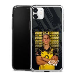 DeinDesign iPhone 11 Handy Slim Case Silikon Handyh&uuml;lle transparent H&uuml;lle extra d&uuml;nn Bvb Nico Schlotterbeck Borussia Dortmund Silikon Slim Case