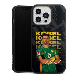 DeinDesign iPhone 13 Pro Handy Premium Silikon H&uuml;lle Handyh&uuml;lle schwarz Case Borussia Dortmund Gregor Kobel Bvb Silikon Premium Case