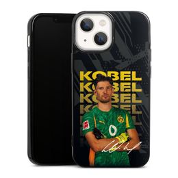 DeinDesign iPhone 13 Mini Handy Slim Case extra d&uuml;nn Silikon Handyh&uuml;lle schwarz H&uuml;lle Borussia Dortmund Gregor Kobel Bvb Silikon Slim Case