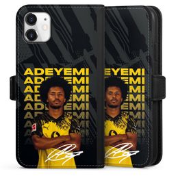DeinDesign iPhone 11 Handy Klapph&uuml;lle Handyh&uuml;lle aus Kunst Leder schwarz Flip Case Borussia Dortmund Bvb Karim Adeyemi Sideflip mit Lasche