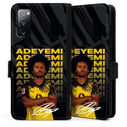 DeinDesign Galaxy S20 Handy Klapph&uuml;lle Handyh&uuml;lle aus Kunst Leder schwarz Flip Case Borussia Dortmund Bvb Karim Adeyemi Sideflip mit Lasche