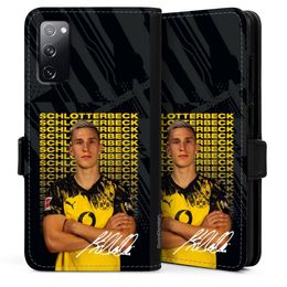 DeinDesign Galaxy S20 Handy Klapph&uuml;lle Handyh&uuml;lle aus Kunst Leder schwarz Flip Case Bvb Nico Schlotterbeck Borussia Dortmund Sideflip mit Lasche