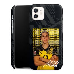 DeinDesign iPhone 12 mini Handy Premium Case Smartphone Handyh&uuml;lle Schutzh&uuml;lle gl&auml;nzend Borussia Dortmund Nico Schlotterbeck Bvb Premium Case