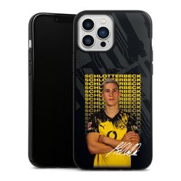 DeinDesign iPhone 13 Pro Max Handy Silikon H&uuml;lle Case schwarz Handyh&uuml;lle Borussia Dortmund Nico Schlotterbeck Bvb