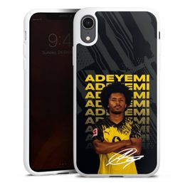 DeinDesign iPhone Xr Handy Silikon H&uuml;lle Case wei&szlig; Handyh&uuml;lle Bvb Borussia Dortmund Karim Adeyemi Silikon Case