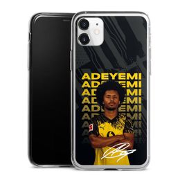 DeinDesign iPhone 11 Handy Slim Case Silikon Handyh&uuml;lle transparent H&uuml;lle extra d&uuml;nn Borussia Dortmund Bvb Karim Adeyemi Silikon Slim Case