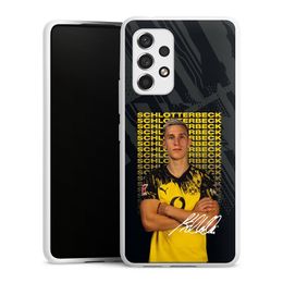 DeinDesign Galaxy A53 5G Handy Silikon H&uuml;lle Case wei&szlig; Handyh&uuml;lle Nico Schlotterbeck Borussia Dortmund Bvb Silikon Case