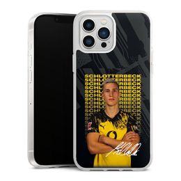 DeinDesign iPhone 13 Pro Max Handy Silikon H&uuml;lle Case transparent Handyh&uuml;lle Borussia Dortmund Nico Schlotterbeck Bvb Silikon Case