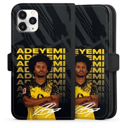 DeinDesign iPhone 11 Pro Handy Klapph&uuml;lle Handyh&uuml;lle aus Kunst Leder schwarz Flip Case Borussia Dortmund Bvb Karim Adeyemi Sideflip mit Lasche
