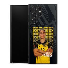 DeinDesign Galaxy S22 Ultra Handy Silikon H&uuml;lle Case schwarz Handyh&uuml;lle Borussia Dortmund Nico Schlotterbeck Bvb