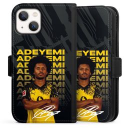 DeinDesign Galaxy A51 Handy Klapph&uuml;lle Handyh&uuml;lle aus Kunst Leder schwarz Flip Case Bvb Borussia Dortmund Karim Adeyemi Sideflip mit Lasche