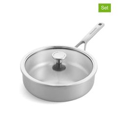 KitchenAid 2tlg. Set: Edelstahl-Schmorpfanne "Multi-Ply" - &Oslash; 24 cm - 42% | Kochgeschirr