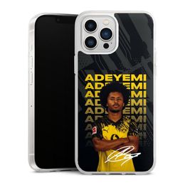 DeinDesign iPhone 13 Pro Max Handy Silikon H&uuml;lle Case transparent Handyh&uuml;lle Bvb Borussia Dortmund Karim Adeyemi Silikon Case