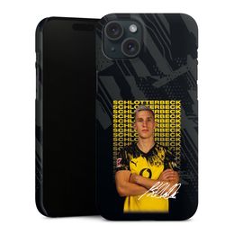 DeinDesign iPhone 15 Plus Handy Premium Case Smartphone Handyh&uuml;lle Schutzh&uuml;lle matt Borussia Dortmund Nico Schlotterbeck Bvb Premium Case