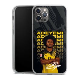 DeinDesign iPhone 12 Pro Max Handy Silikon H&uuml;lle Case transparent Handyh&uuml;lle Bvb Borussia Dortmund Karim Adeyemi Silikon Case
