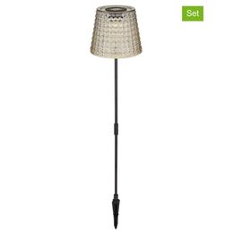 Globo lighting 2er-Set: LED-Solar-Gartenstecker in Schwarz/ Beige - (H)60 cm - 11% | Aussenbeleuchtung