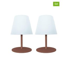 lumisky 2er-Set: LED-Tischleuchten "Twins" in Braun/ Wei&szlig; - &Oslash; 11 x (H)16 cm - 62% | Tischleuchten