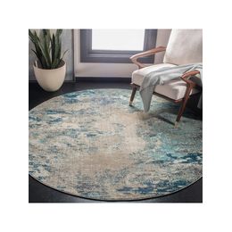 Safavieh Kurzflor-Teppich in Blau/ Beige - 23% | Gr&ouml;&szlig;e 91x91 cm |