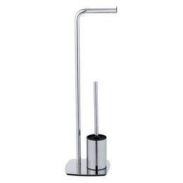 Wenko WC-Garnitur ''Iria'' in Silber - (B)23 x (H)72 x (T)20 cm - 77% | Badezimmer-accessoires