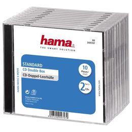 Hama CD-H&uuml;lle &raquo;CD Doppel Leerh&uuml;lle, 10er Pack, Transparent, Schwarz, Schutzh&uuml;lle&laquo; schwarz Kunststoff