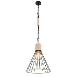 Globo LIGHTING H&auml;ngeleuchte &raquo;HALIA&laquo; E27 1 Stk. H&auml;ngelampe Metallst&auml;be schwarzer Kette DM 35cm Esszimmer Esstischlampe
