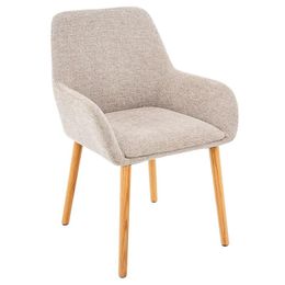OTTO HOME Esszimmerstuhl &raquo;Evinnia&laquo; () 1 Stk.massive Eichenholzbeine, pflegegleicher Webstoff, Sitzh&ouml;he 48 cm beige + naturfarben