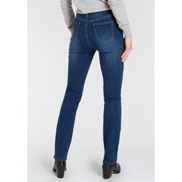 Arizona Damen Gerade Jeans &raquo;Ultra-Stretch&laquo; Used-Look-Waschung blau 42, N-Gr